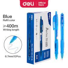 Boite de 12 stylo bille Deli ARRIS retractable Q17 0,7mm coloris au choix