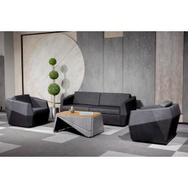Salon SUIT 3+1+1 en cuir synthétique Noir SUIT SOFA