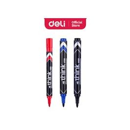 Boite de 12 Marqueur permanent DELI Think - EU100 coloris au choix