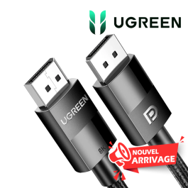 Câble Ugreen DisplayPort 1.4 Mâle vers Mâle 8K - 3 mètres (80393)