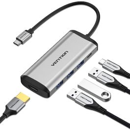 Dock Adapter Converter Splitter Vention THAHB USB C HUB Type-C vers 4K HDMI