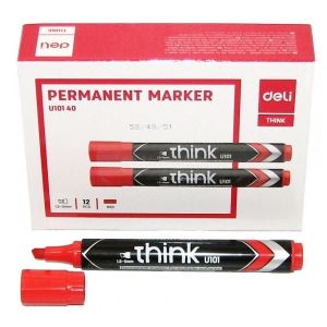 Boite de 12 Marqueurs permanents DELI Think U101 Multi surface Pointe ...
