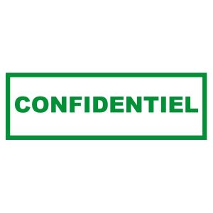 Cachet Formule en bois '' CONFIDENTIEL'' 62 mm x 20 mm