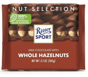 LOT DE 10 SACHETS DE CHOCOLAT AU LAIT ET AUX NOISETTES ENTIÈRES RITTER ...