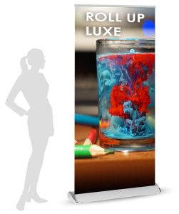Roll-up large de luxe en aluminium couleur chromée 200x200cm