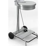 Support sac 110L avec roulettes en Inox Satiné PROBBAX